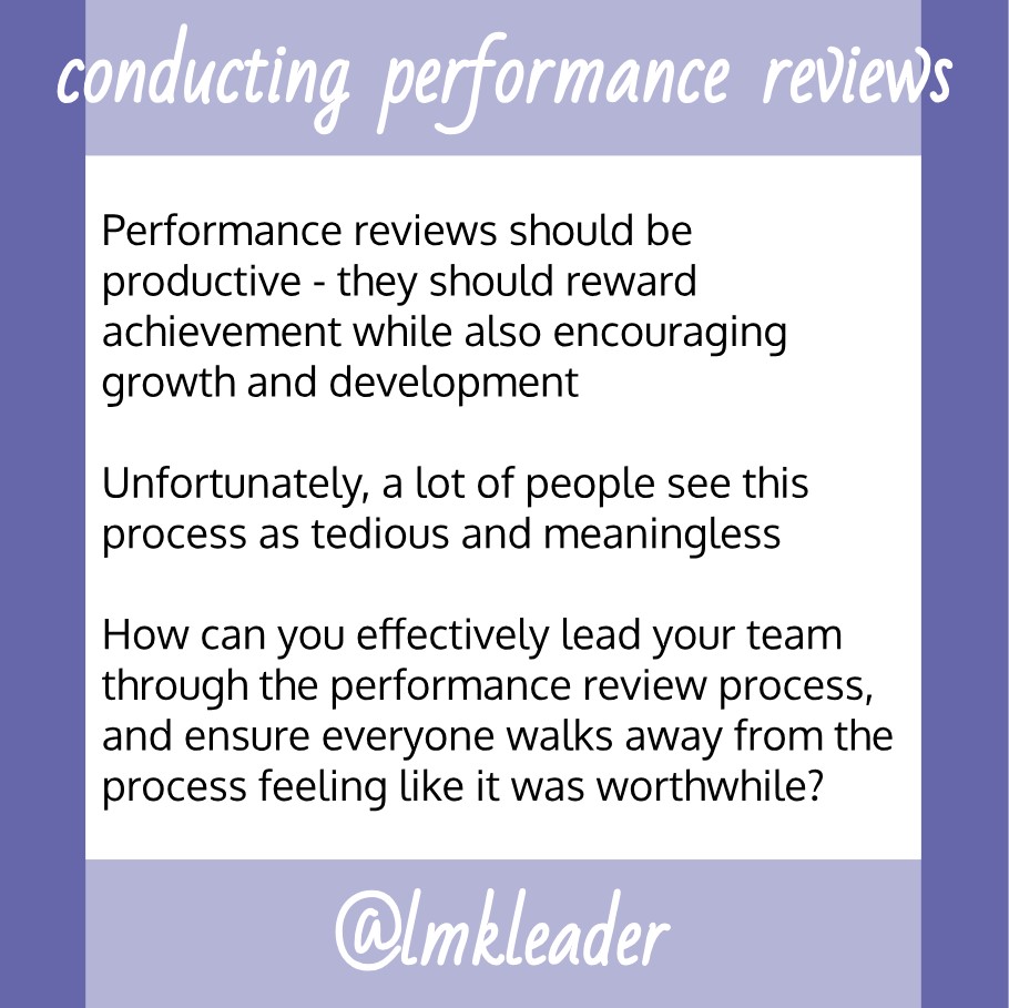 conducting performance reviews